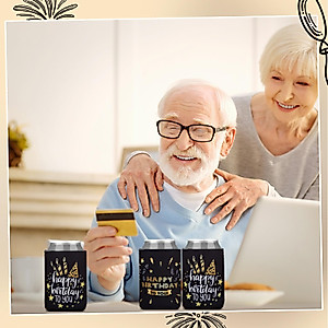 Umigy 24 Pcs 70th Birthday Can Sleeve to 70 Years Can Neoprene Cooler Birthday Decorations Party Favors Supplies Gift for Men Women