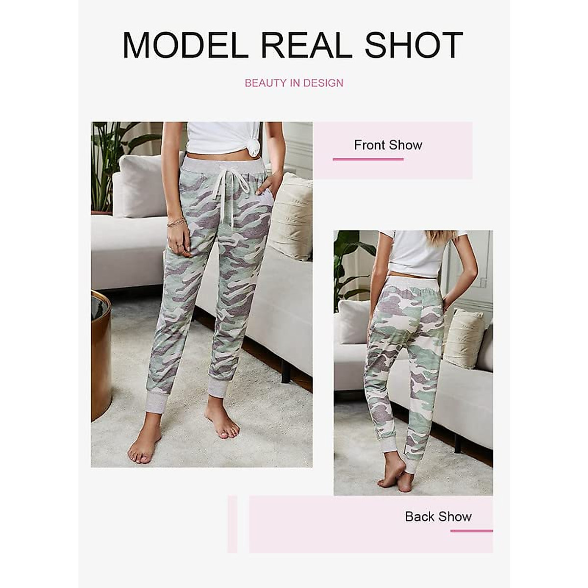 Dokotoo Womens Fashion Casual Summer Front Roomy Pockets Army Drawstring Elastic Waist Cotton Comfy Jogging Pants Jogger Pants Sweatpants S