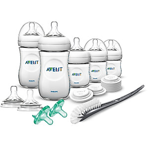 Philips Avent Natural Bpa Free Baby Bottle Newborn Starter Gift Set, Scd296/03, White