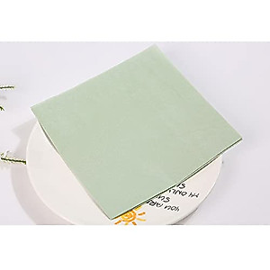 Cieovo 100 Pieces Sage Green Napkins, Sage Green Cocktail Party Napkins Disposable Tableware Dinner Napkin for Dinner Cocktail Party Baby Bridal Shower Birthday Wedding Party Supplies
