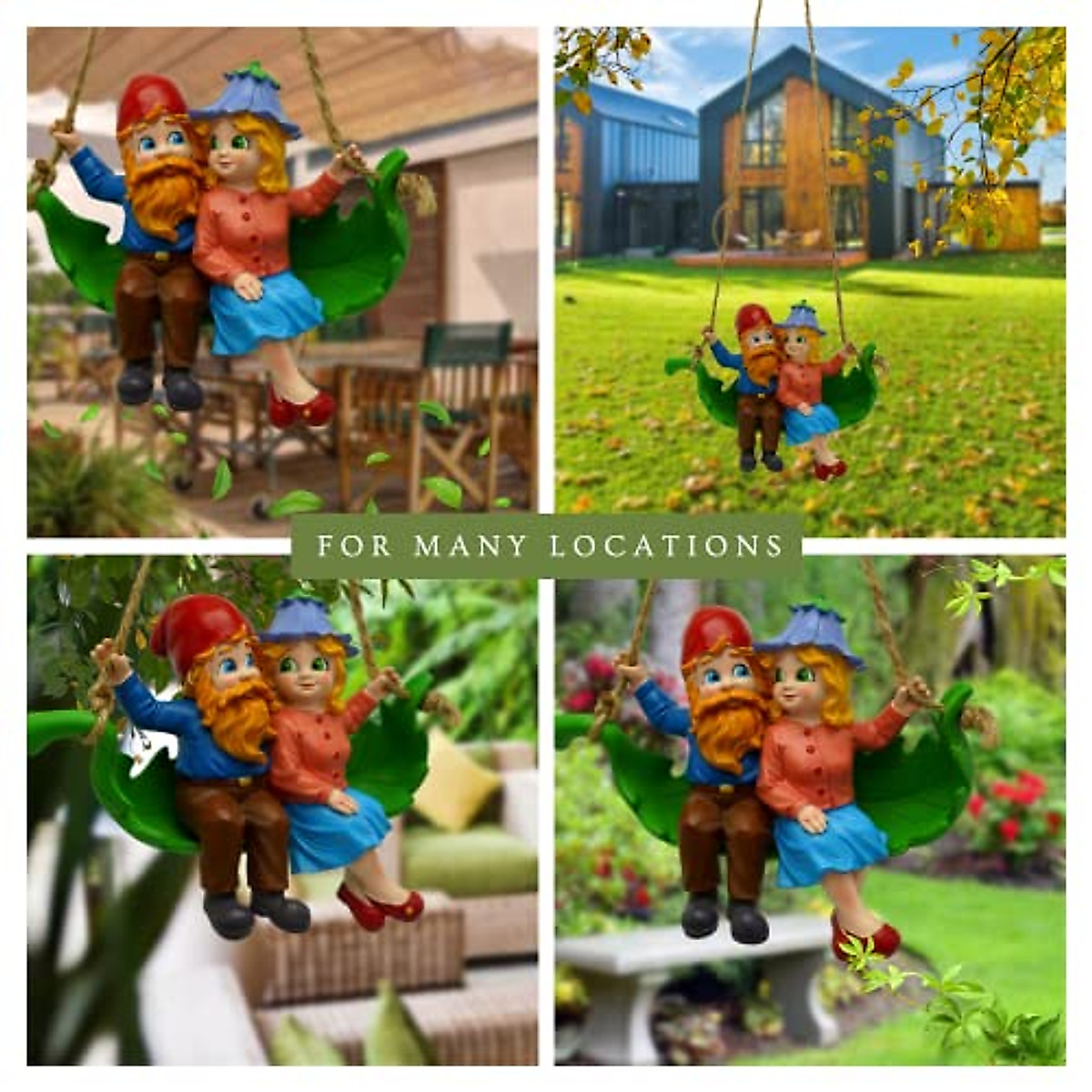 By Mark & Margot - Garden Gnome Outdoor Statues Lawn Gnome Decorations - Beautiful Funny Handmade Gnome Garden Sculpture for Home or Yard Pefect Garden Decor As Holiday Art Gnome Gifts.