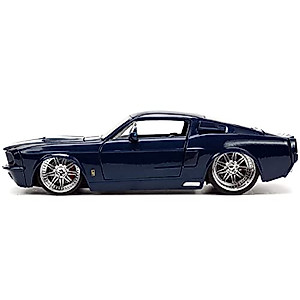 1967 Shelby GT500 Dark Blue Metallic with White Stripes Bigtime Muscle Series 1/24 Diecast Model Car by Jada 33865