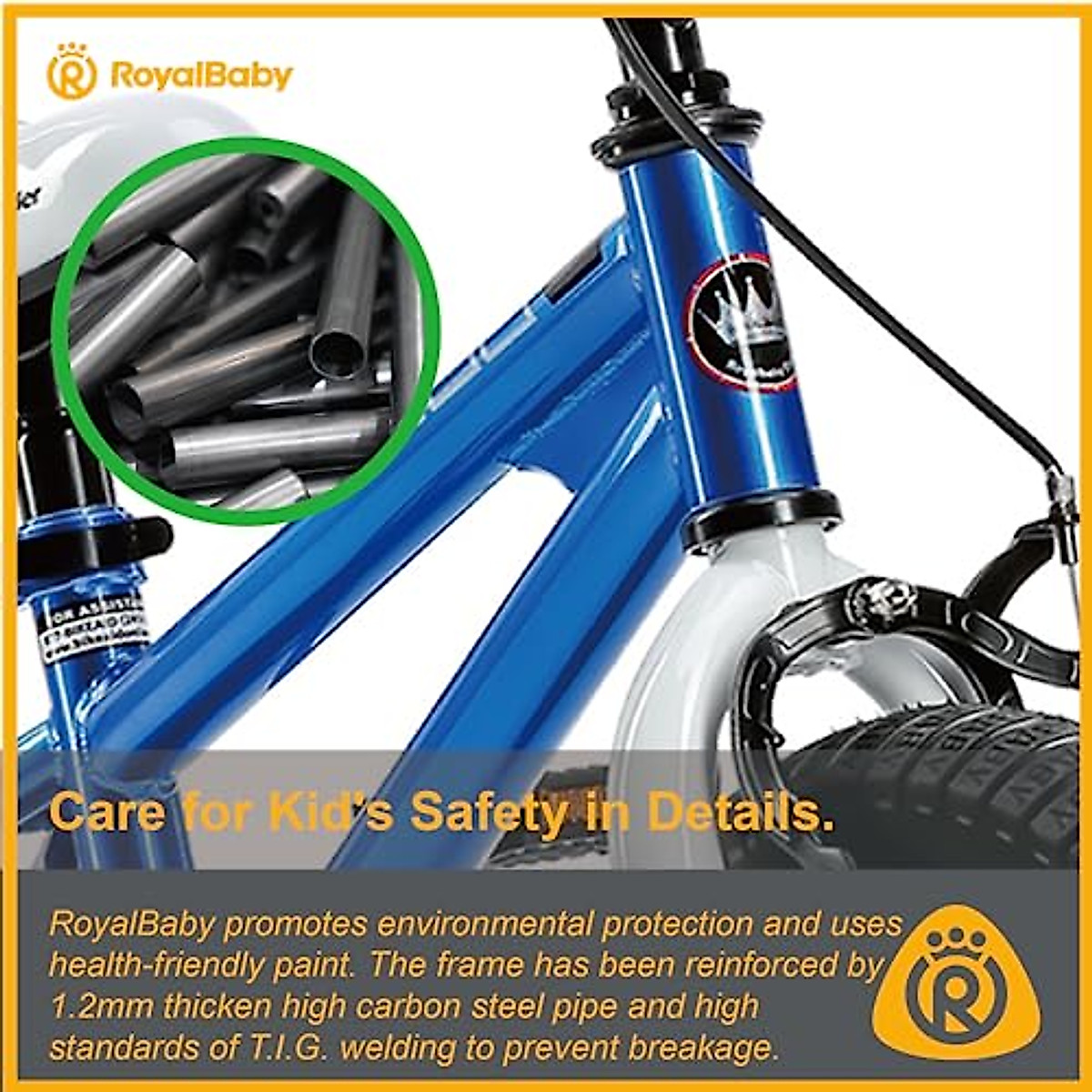 RoyalBaby Freestyle Kids Bike Boys Girls 18 Inch BMX Childrens Bicycle with Kickstand for Ages 5-8 years, Blue