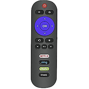 Remote Compatible with All TCL Roku TV with Hulu Netflix Sling Starz App Shortcut Keys