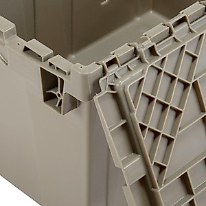 Monoflo Global Industrial Distribution Container With Hinged Lid, 21-7/8x15-1/4x12-7/8, Gray