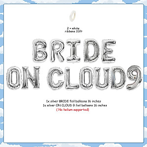 On Cloud 9 Bachelorette Decorations Cloud Bridal Shower Decorations Bride on Cloud 9 Balloon Banner Cloud Foil Balloon Diamond Balloon for Bridal Shower Wedding Shower Birthday