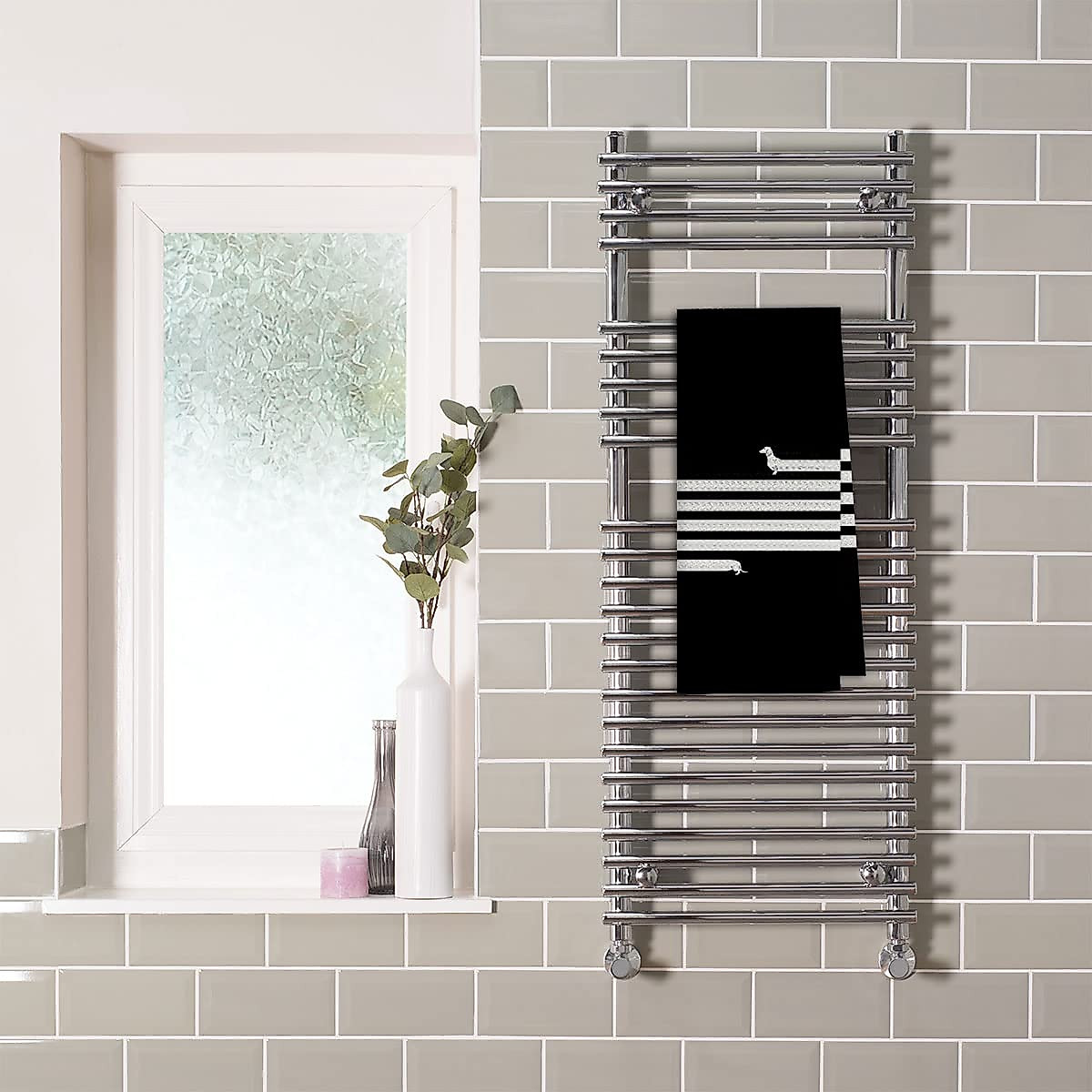 DIBOR Funny (Very) Long Dachshund Black Kitchen Towels Dish Towels Dishcloth,Funny Dog Decorative Absorbent Drying Cloth Hand Towels Tea Towels for Bathroom Kitchen,Dog Lovers Girls Women Gifts