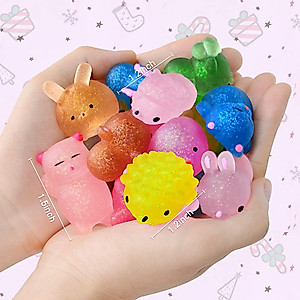 OCATO 40Pcs Mochi Squishys Toys Mini Squishies 2nd Generation Glitter Animal Squishies Party Favors for Kids Adults Stress Relief Toy Treasure Box Prize Classroom Valentine Prizes Easter Egg Fillers