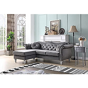 Glory Furniture Hollywood Reversible Sectional, Dark Gray