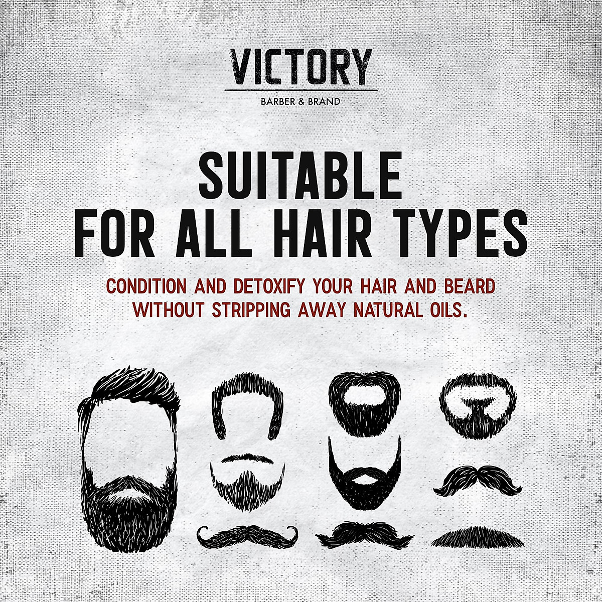 Victory Barber & Brand Beard Wash - Made in USA, Men's All-in-One Shampoo and Conditioner, Hydrating, Smoothening, Softening, 8.4 Fl Oz