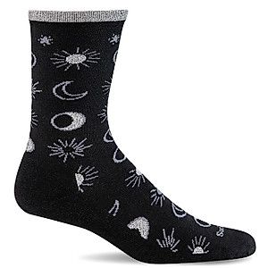 Sockwell Women's Celestial Crew Sock, Black - M/L