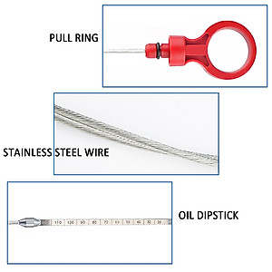NHHC Automatic Transmission Dipstick Compatible with Jeep Dodge Chrysler with 2.7 3.5 3.6 3.7 5.7 6.1 6.4L Transmission Oil,OEM#8863B 9336 42RLE NAG1 Transmission Fluid Dipstick with O-Sealing Cap