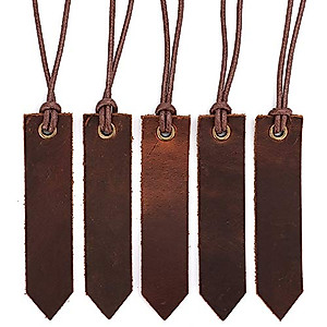 Jagucho Leather Bookmarks for Men Women Teen Boys Girls, Handmade Reading Page Markers for Book, Perfect Gift for Reader Writers (Umber 04 -1)