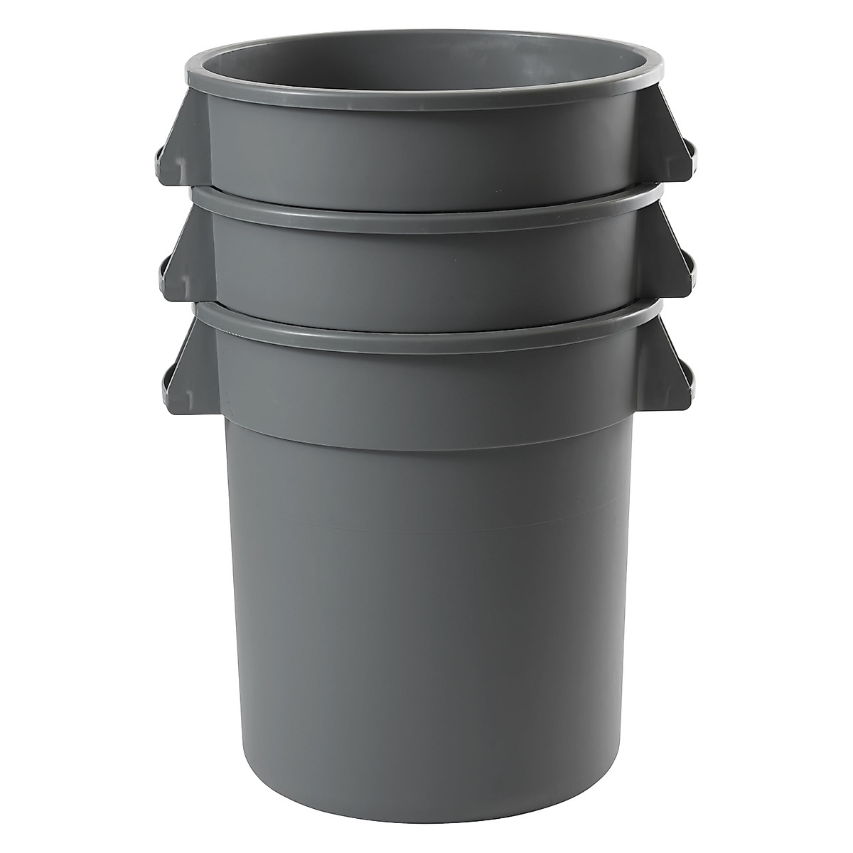 Winco Trash Can, 32-Gallon, Gray