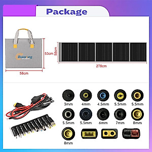 Portable Solar Panels with Multi Connector Solar Charger 250W with Kickstands for Camping RV Fast Charge Power Station