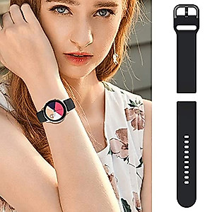 Minggo Band Compatible with Samsung Galaxy Watch Active/Active2 40mm/44mm,Silicone Sports Wristband Replacement Compatible for Galaxy Watch 42mm/Gear S2 Classic/Gear Sport Smart Watch (Black)