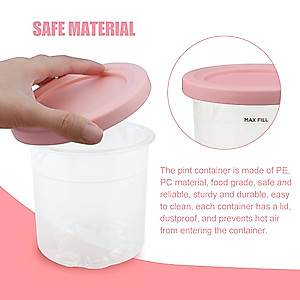 Ice Cream Pints Cup 4pcs Creami Pint Containers with Ice Cream Spoon Pint Containers Compatible fit ninj-a creami containers, creami pints for N C301 N C300 N C299AMZ Series(as shown)