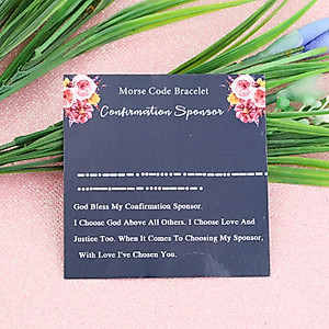 FEELMEM Confirmation Sponsor Morse Code Bracelet God Bless My Confirmation Sponsor Appreciation Gift First Confirmation Jewelry Sponsor Confirmation Gift (Confirmation Sponsor-Morse)