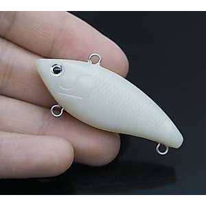 10pcs Fishing Unpainted VIB Crankbait Lure Body 49mm 4.59g Blank lipless Hard LuresSimulation Blank Body Clear Hard Baits Trout Salmon Minnow Lure Popper Lures Topwater Freshwater with Free Eye