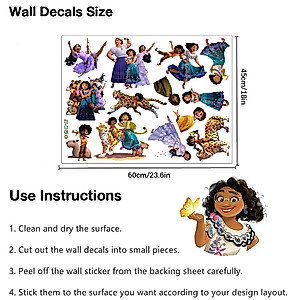 Ai Party Encanto Wall Sticker Children's Cartoon Bedroom Background Wall Decoration Self-Adhesive Wall Sticker PVC