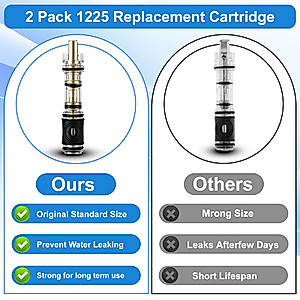 Dual Seal 1225 Replacement Cartridge, Compatible with Moen 1225 1225B, One Handle Kitchen and Bathroom Faucet Cartridge Replacement, for Single Handle Faucet/Showers, Brass