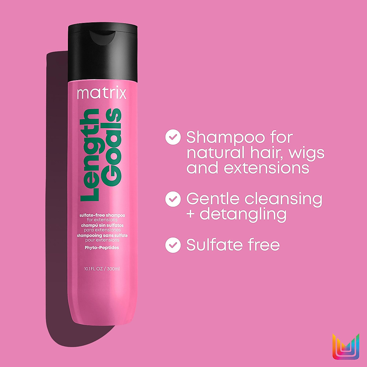 Matrix Length Goals Shampoo For Extensions & Wigs - Detangles, Softens & Nourishes Hair, Paraben Free, Salon Professional Shampoo, 10 Fl Oz