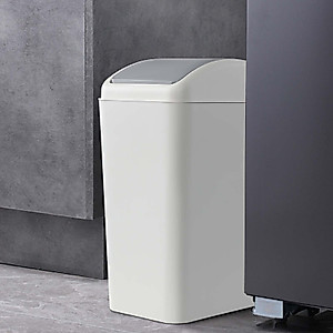 Fiazony 3-Pack 4 Gallon Plastic Trash Can, Garbage Can with Swing-top Lid, Gray