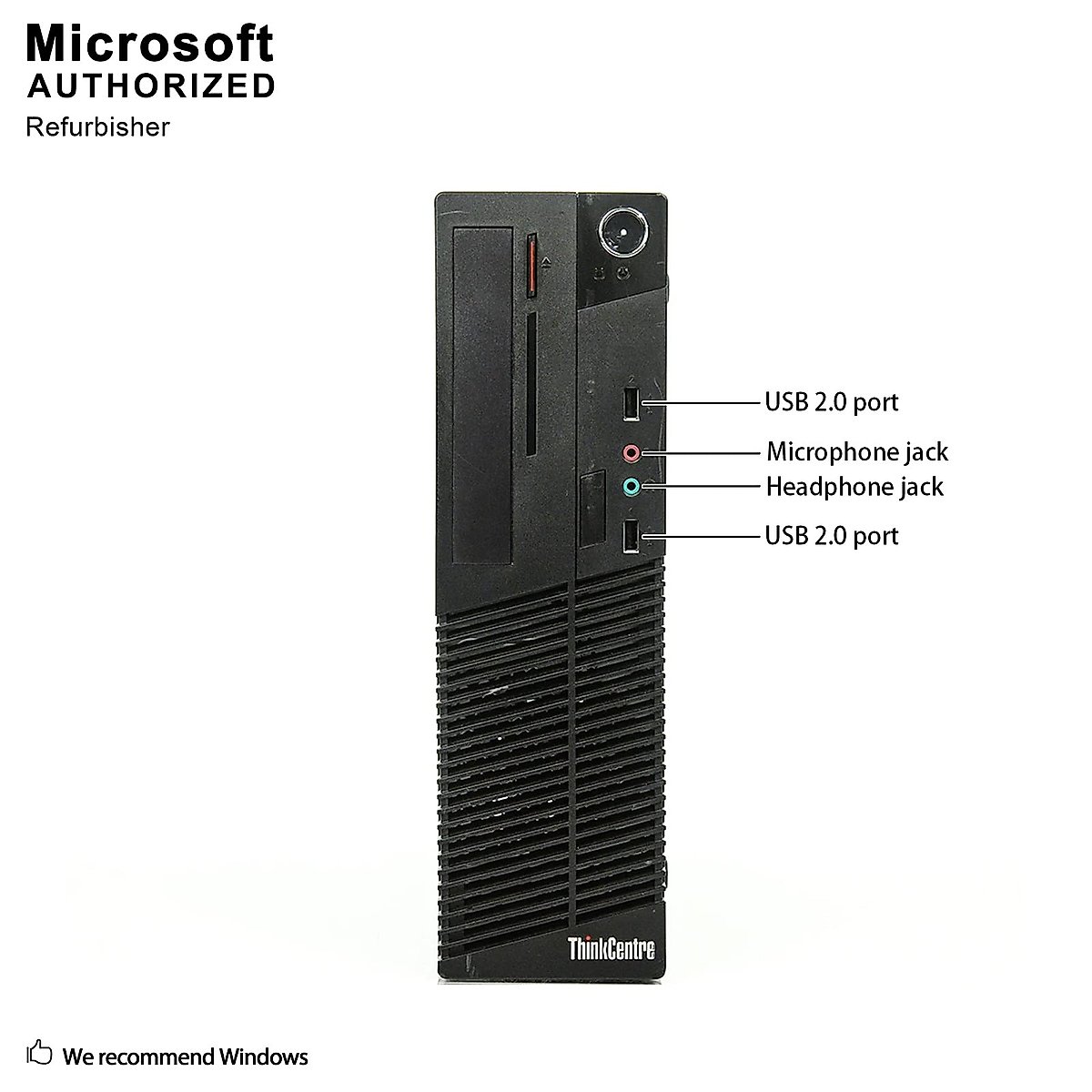 Lenovo ThinkCentre M72e Small Form Factor (SFF) Business Desktop, Intel Quad Core i3-3220 CPU, 8GB DDR3 RAM, 120 GB SSD, DVD, Windows 10 Pro 64 (Renewedd)
