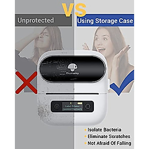 Memoking Case for M220 M200 Label Maker Portable Bluetooth Thermal Label Printer,Case for M200 M220 Label Printer - Storage Holder Tape Paper Roll & USB Cable, Black (Box Only)