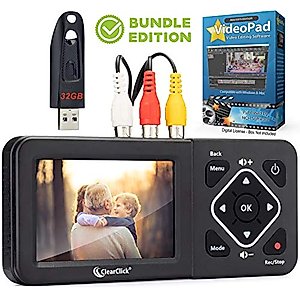 ClearClick Video to Digital Converter 2.0 (Second Generation) - Record Video from VCR's, VHS Tapes, AV, RCA, Hi8, Camcorder, DVD, Gaming Systems (Bundle Edition)