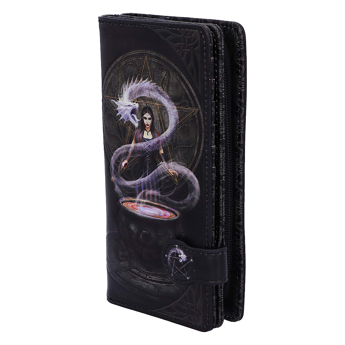 Nemesis Now Anne Stokes The Summoning Witch and Dragon Embossed Purse, Black, 18.5cm, Polyurethane