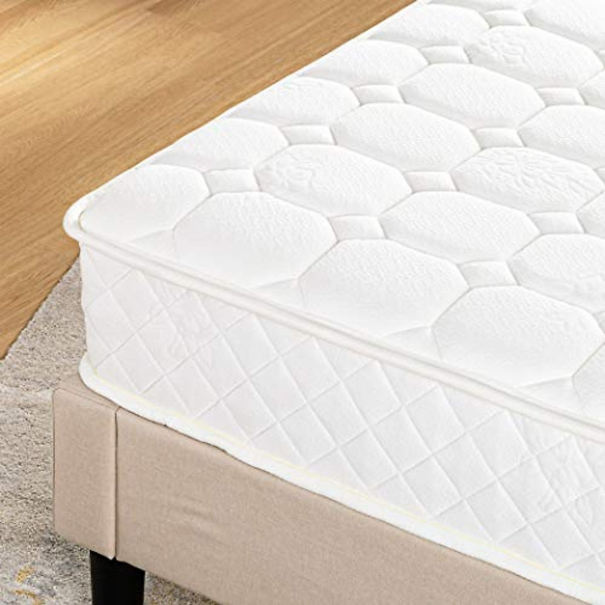 Best Price Mattress 8 Inch Tight Top Pocket Spring Mattress - Motion Isolation Individually Encased Pocket Springs, Comfort Foam Top, CertiPUR-US Certified Foam, Queen, White