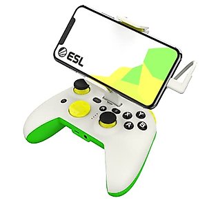 RiotPWR ESL Gaming Controller for iOS iPhone – Wired Gamepad with Triggers, Power Pass Through Charging, D-Pad & Headphone Socket - Handheld Game Console Accessory with ZeroG Mobile Device Holder