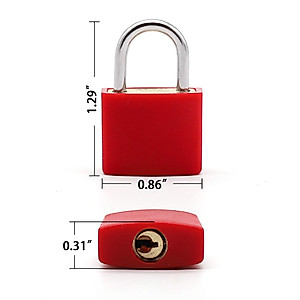 8 Pack Padlock, Small Padlock with Key for The Luggage Lock, Backpack,Gym Locker Lock,Suitcase Lock,Classroom Matching Game and More (8 Colors)