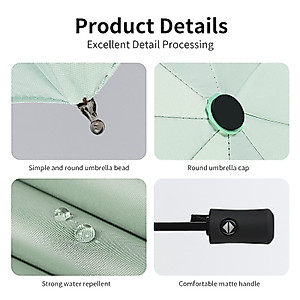 Cloudia Automatic Windproof Travel Umbrella, Umbrella in Rain and Sun for Women and Men (Matcha)