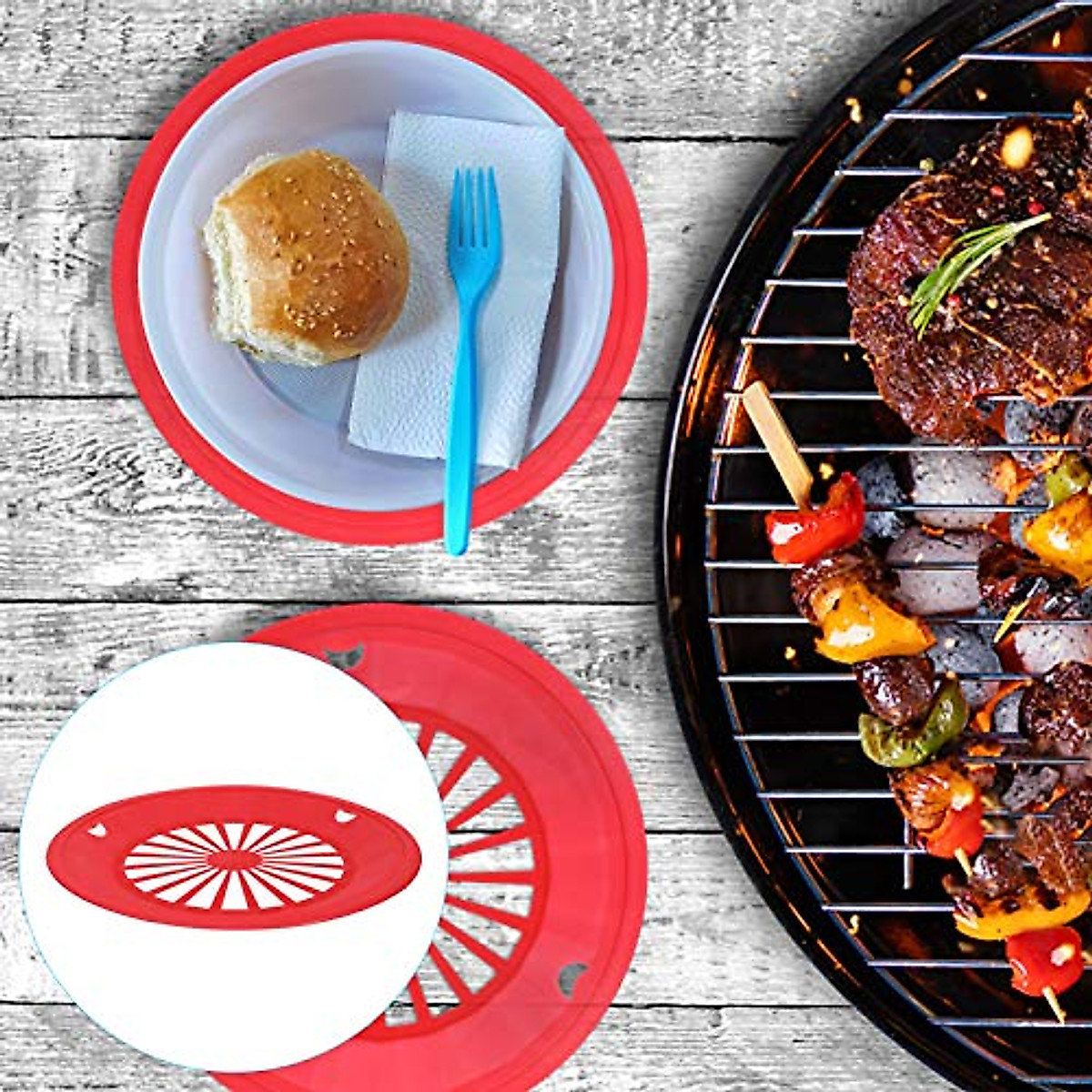 60 Pcs Grill Plate Easter Paper Plates Paper Plates Bulk Dinner Plate Glad for Kids Paper Plates Plate Holder Cake Plates Disposable Durable Plastic Support Commercial re-usable