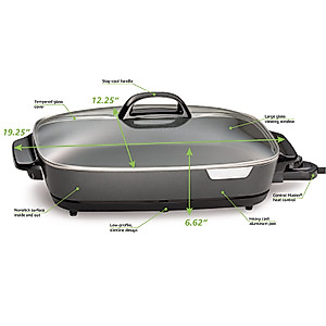 Nonstick Electric Skillet - Great for breakfast lunch dinner, and entertaining (16 Inch)