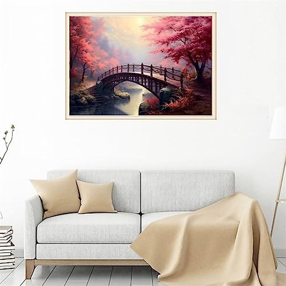 DIY 5D Diamond Art Painting Kit Cartoon Cross Stitch Diamond Art Painting Picture Kit Canvas Diamond Rhinestone Crystal Cross Stitch Embroidery Picture Adult Home Decor Wall Decor (arch bridge)