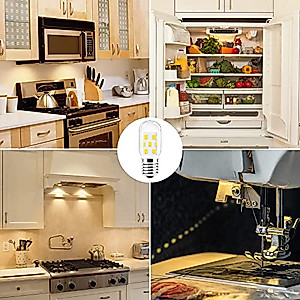 LED Microwave Light Bulb Over Stove Appliance 8206232A 40W Incandescent Equivalent, E17 LED Bulb Dimmable for Refrigerator, Range Hood, 3W 380LM Warm White 3000K, T7 Intermediate Base, Pack of 2
