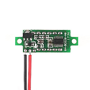 MakerFocus 5pcs Mini Digital DC Voltmeter 0.28 Inch Two-Wire 2.5V-30V Mini Digital DC Voltmeter Voltage Tester Meter 5 Colours