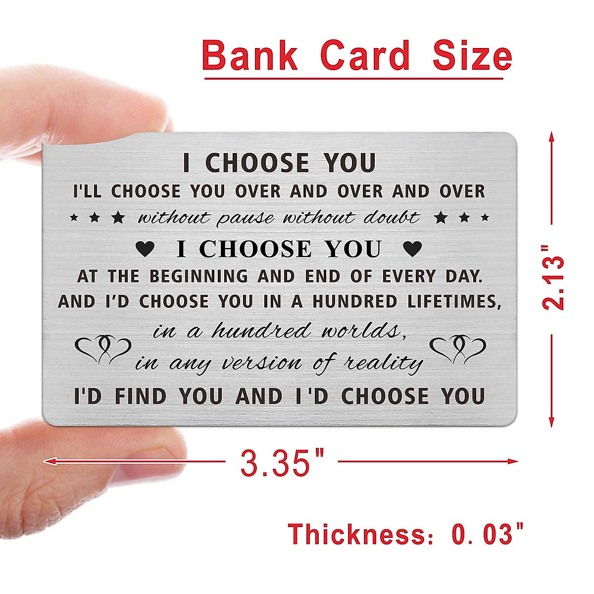 Jzxwan I Choose You Gift, Romantic Christmas Anniversary Card, Meaningful Wedding Day Gift for Groom from Bride, Personalized Marriage Anniversary Valentine's Card, Sentimental Gifts for Men