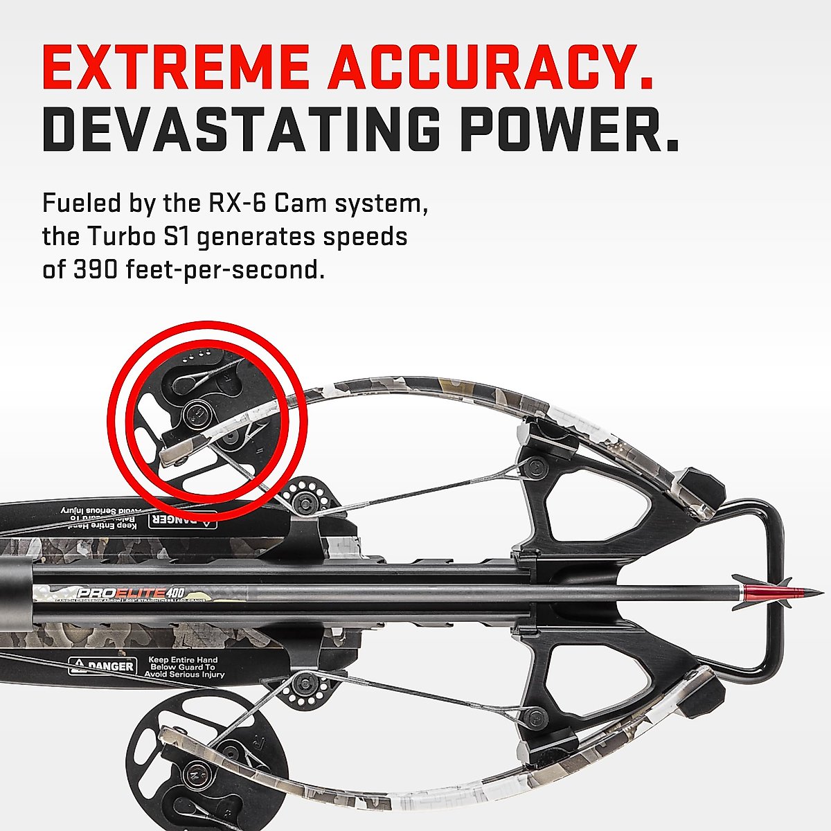 TenPoint Turbo S1 Crossbow, Vektra - 390 FPS - Equipped with RangeMaster Pro Variable Speed Scope + ACUslide Cocking & De-Cocking System - ​​​​Lowest-Priced ACUslide Safe De-Cocking Crossbow