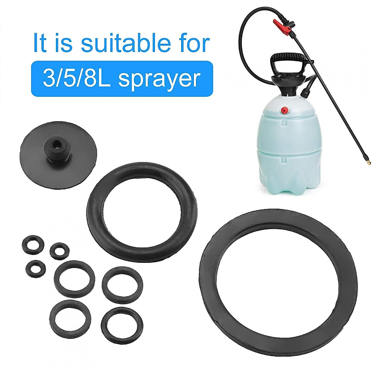 Rubber Sealing Ring,10pcs/ Set Useful Durable Rubber Sealing Ring Essential Sprayer Accessories Seal Ring Replacement for Garden Sprayer