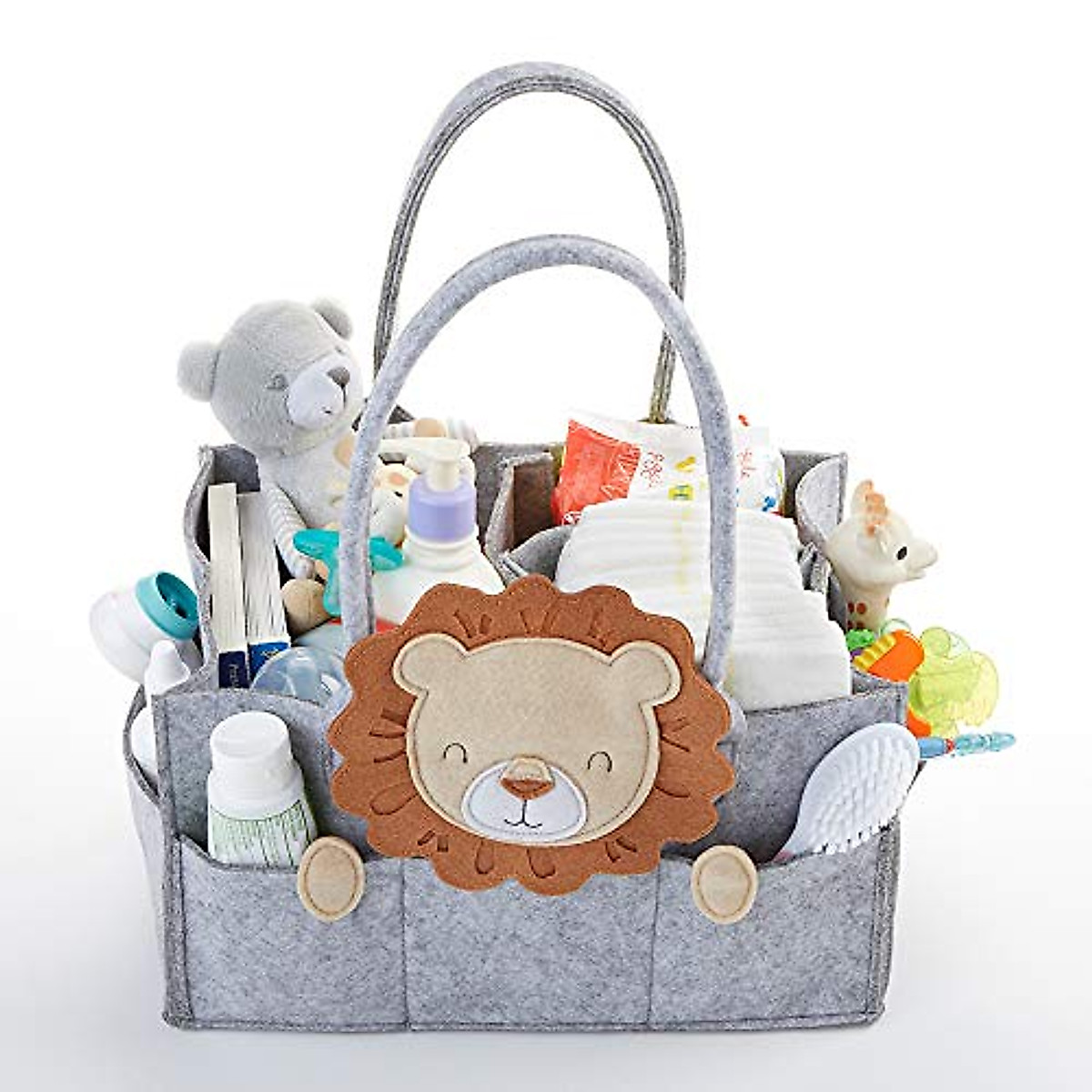 Baby Aspen Lion Diaper Caddy Changing Table Organizer, Orange, One Size