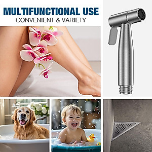 FREDI Bidet Sprayer for Toilet, Bidet Sprayer, Toilet Faucet, Jet Spray for Toilet, Muslim Shower, Toilet Sprayer, Ducha para Toilet(2 Pack, Brushed Nickel)