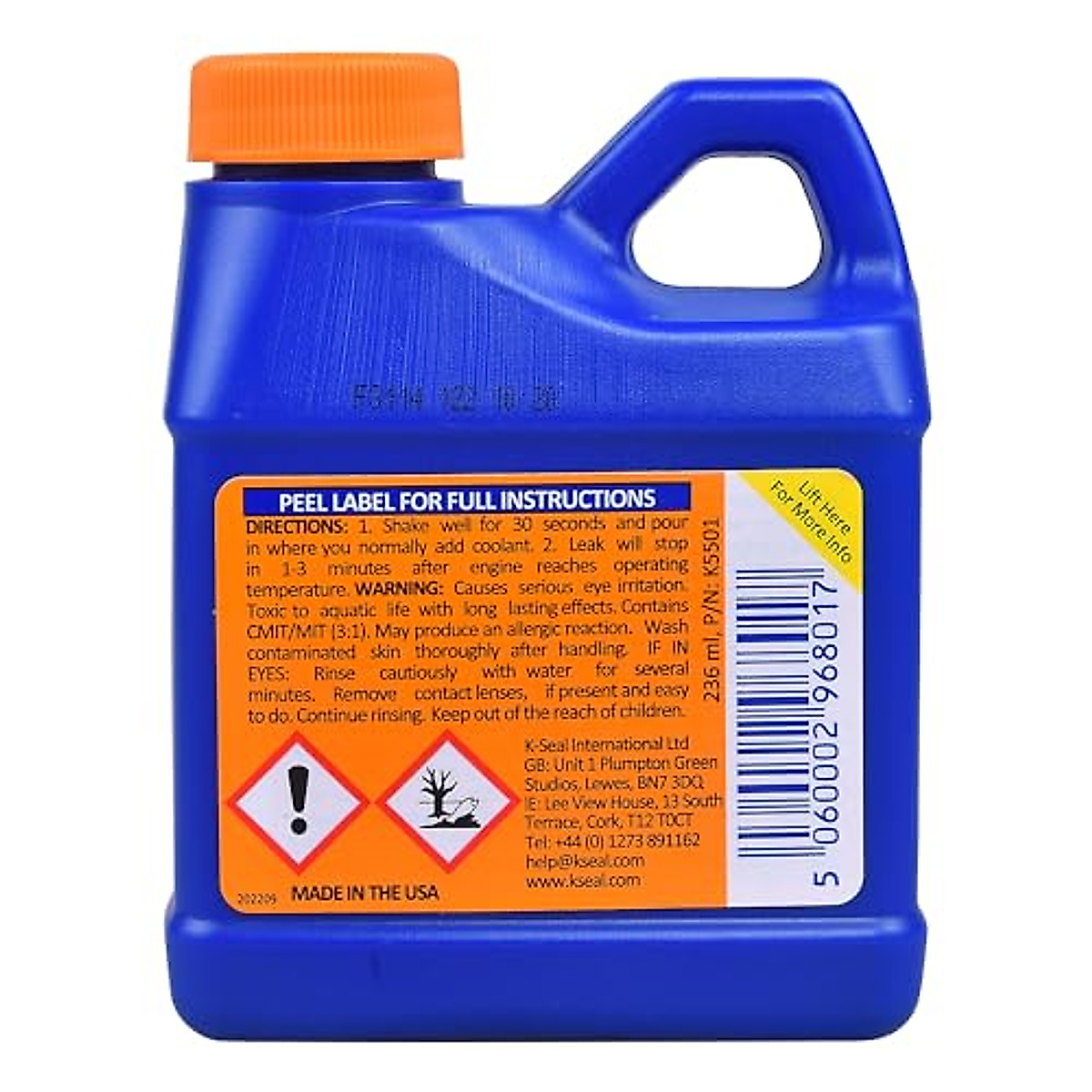 K-Seal ST5501 Multi-Purpose One Step Permanent Coolant Leak Repair, 8oz, Pour and Go, Mixes with All Antifreeze, No Flushing Required