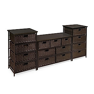 August Collection Wide Seven Basket Drawer Storage Unit
