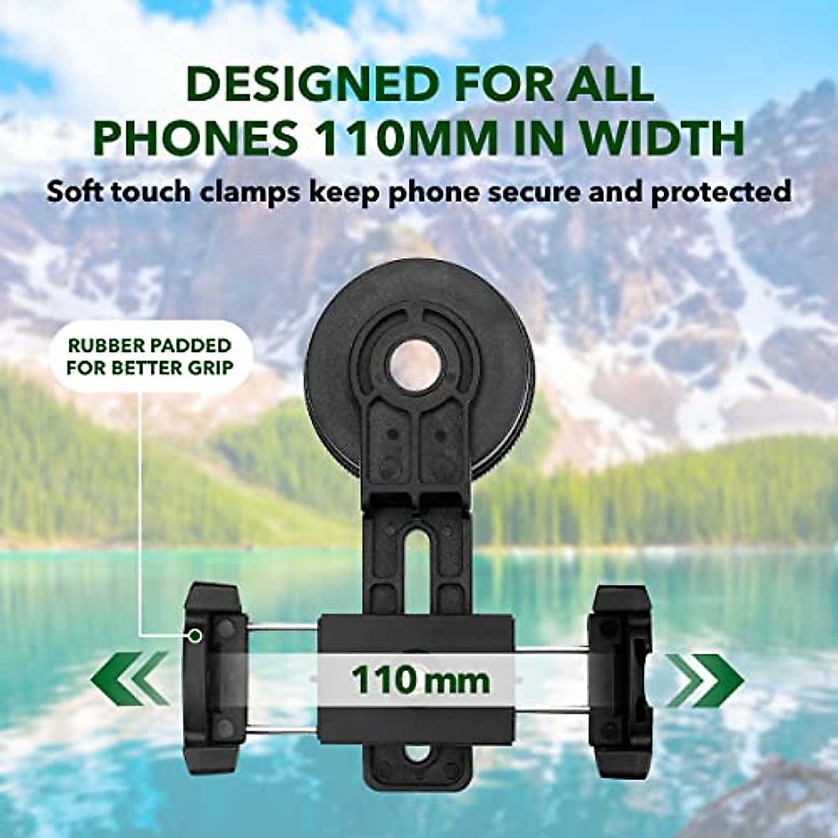 STARSCOPE Adjustable Phone Scope Mount - Telescope Phone Adapter Fits Most Phones (Max 110mm) | Easy-Adjust, Universal Spotting Scope Phone Adapter | Phone Attachment for Binoculars and Monoculars