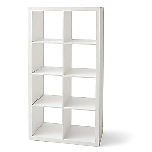 XYZTech Open Cube Storage Organizer 8-Cube Open Style Vertical & Horizontal Placement Cubes Storage Organizer Display Shelving Modern Standing Corner Bookcase Shelf (Style 3)