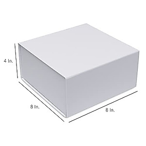 Magnetic Gift Box - 1 Pack Small White Collapsible Luxury Gift Box with Lid for Gifts, Presents, Bridesmaids Proposals, Weddings, Baby Showers, Holidays, Events, Storage, Small Businesses - 8x8x4